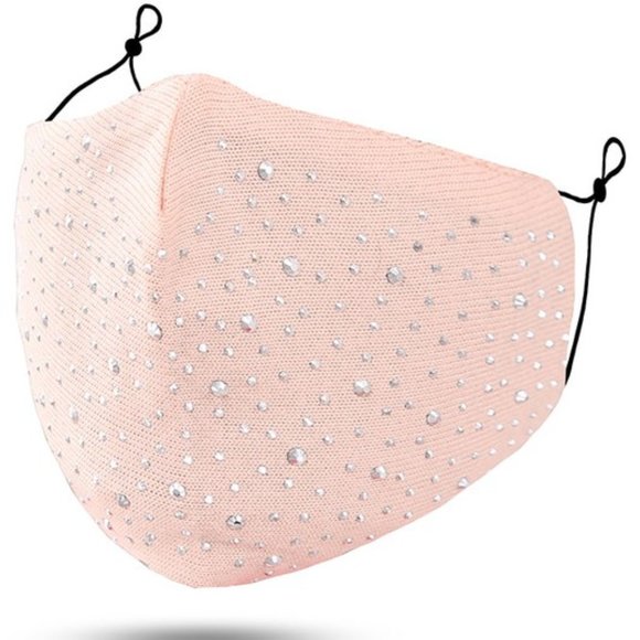 Blush & Belle | Accessories | Left Rhinestone Reusable Cotton Face Mask ...